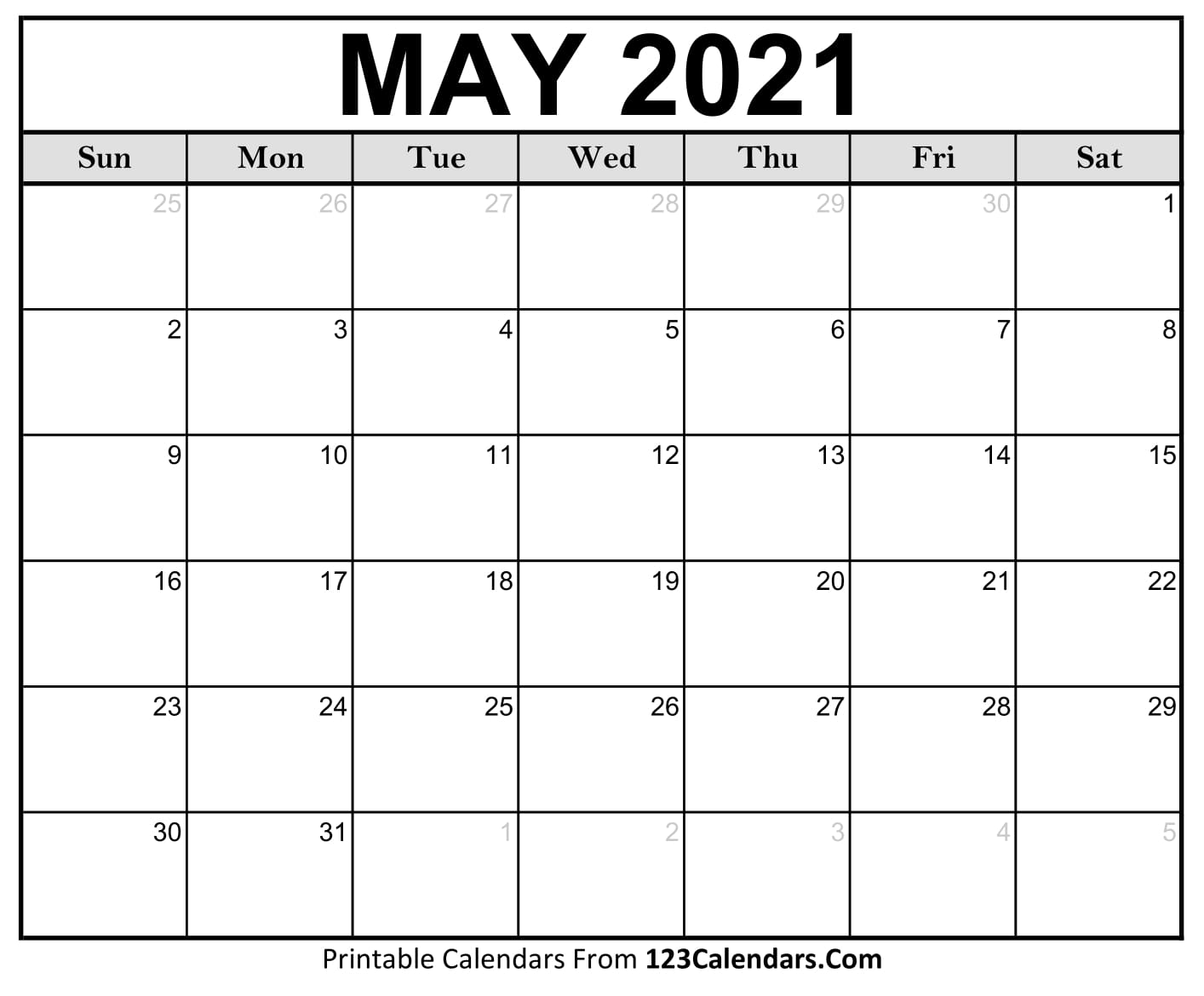 May Calender Printable Printable Calendar